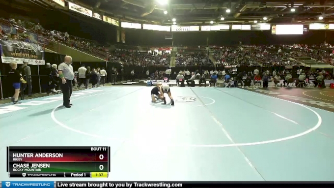 5A 106 lbs Champ. Round 1 - Chase Jensen, Rocky Mountain vs Hunter ...