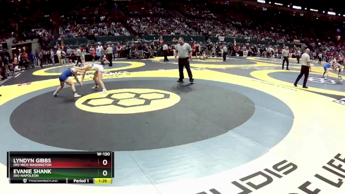 W-130 lbs Semifinal - Evanie Shank, (W)-Napoleon vs Lyndyn Gibbs, (W ...