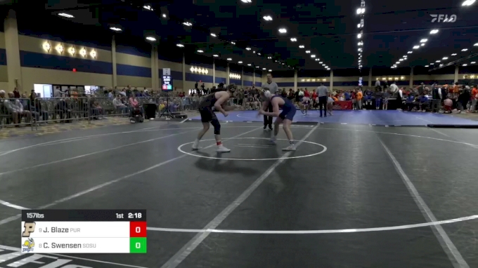 157 lbs Rd Of 16 - Joey Blaze, Purdue vs Cael Swensen, South Dakota State
