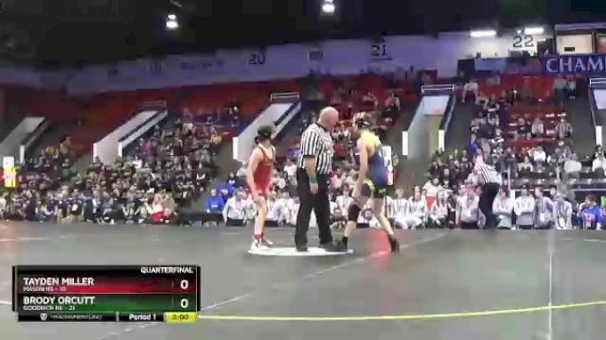 119 lbs Quarterfinals (8 Team) - Brody Orcutt, Goodrich HS vs Tayden ...