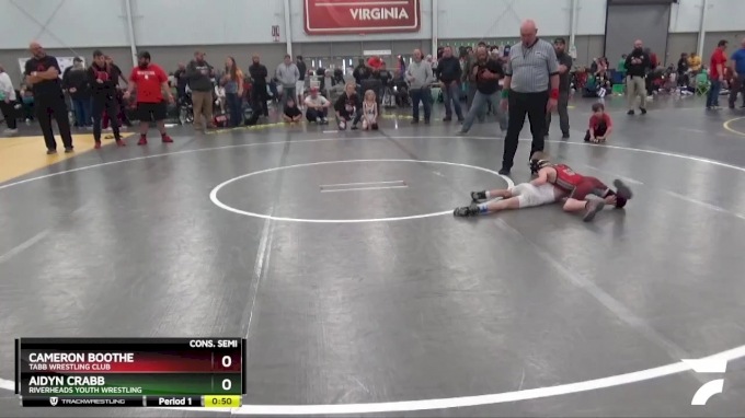 49 lbs Cons. Semi - Cameron Boothe, Tabb Wrestling Club vs Aidyn Crabb ...