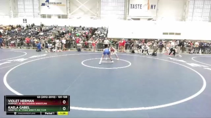 101-105 lbs Round 3 - Violet Herman, Fairport Jr. Red Raiders Wrestling ...