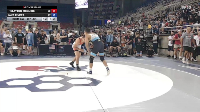 157 lbs Champ. Rd Of 128 - Clayton McGuire, AK vs Jake Rivera, CT