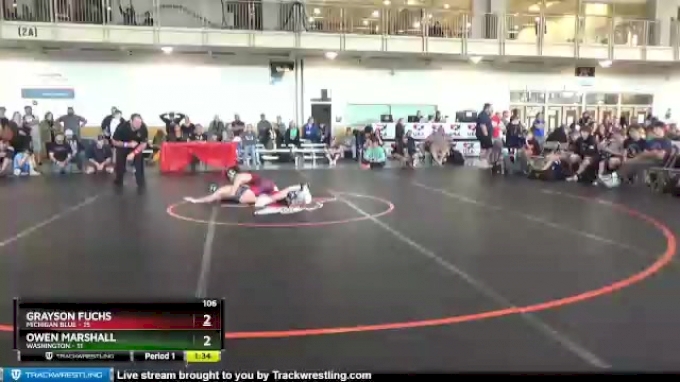 106 lbs Round 1 (8 Team) - Grayson Fuchs, Michigan Blue vs Owen ...