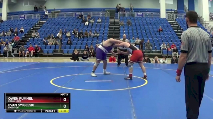 285 lbs 1st Place Match - Owen Pummel, Indian Lake vs Evan Smigelski ...