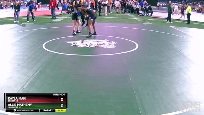 Girls-100 lbs Cons. Round 1 - Allie Matheny, Lamphere HS vs Kayla Maki ...