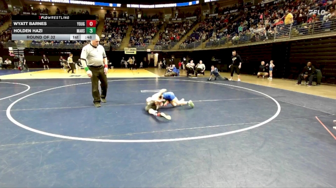 50 lbs Round Of 32 - Wyatt Barnes, Yough vs Holden Hazi, Mars