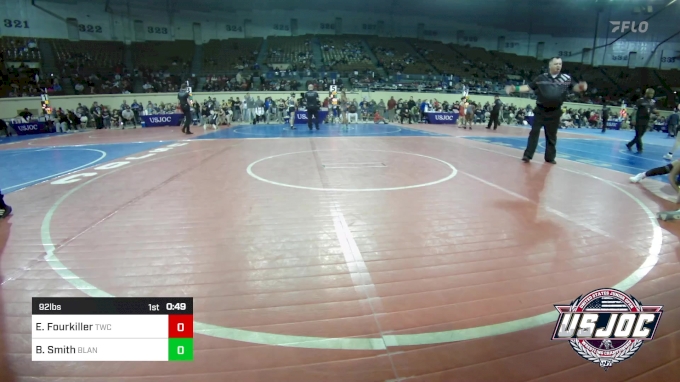 92 lbs Consi Of 8 #2 - Emmit Fourkiller, Tahlequah Wrestling Club vs ...