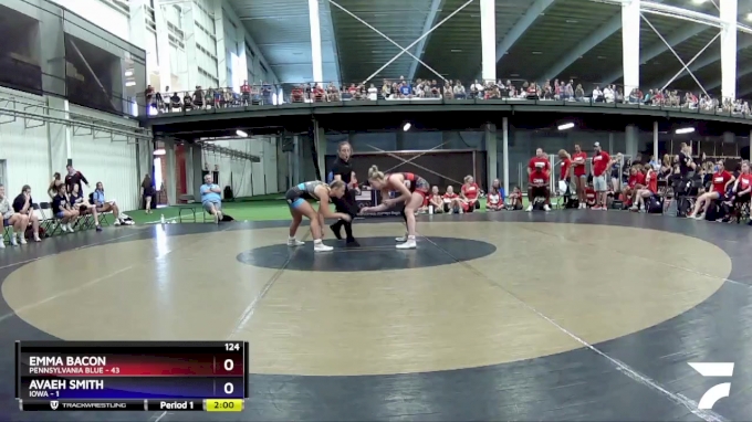 124 lbs Round 1 (6 Team) - Emma Bacon, Pennsylvania Blue vs Avaeh Smith ...