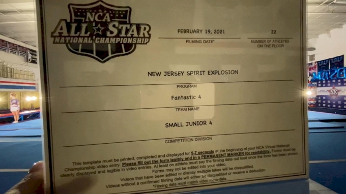 New Jersey Spirit Explosion - Fantastic 4 [L4 Junior - Small - A] 2021 ...