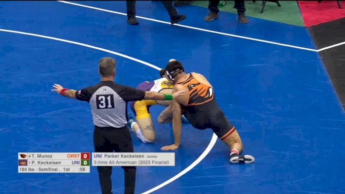 184 lb Semifinal, Parker Keckeisen, Northern Iowa vs Trey Munoz, Oregon ...